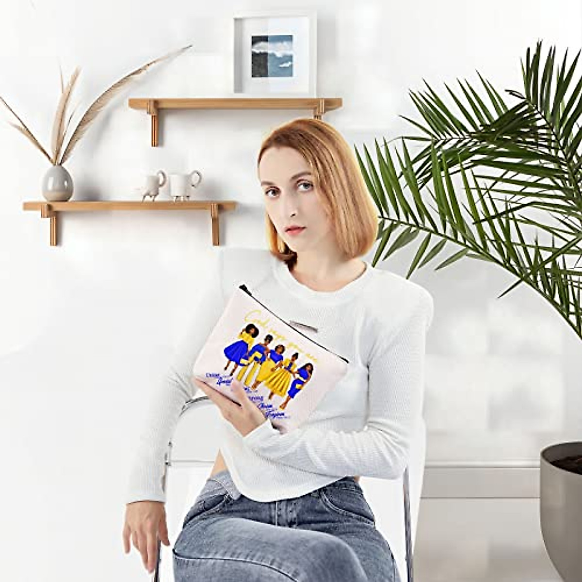 WZMPA Sigma Gamma Rho Cosmetic Makeup Bag Greek Sorority Gift God Says You Are Sorority Makeup Zipper Pouch Bag 1922 SGR Paraphernalia (God Says SGR)