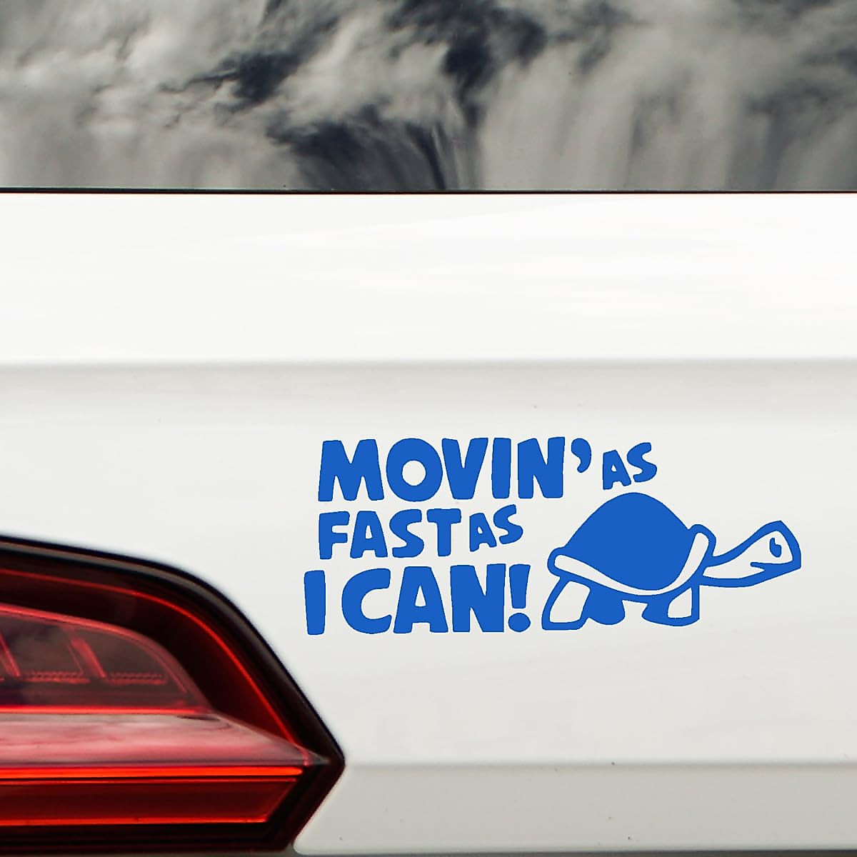 Novelty Movin As Fast As I Can Funny Car Stickers - Van Stickers - Campervan Decals - New Driver Sticker - Bumper Stickers - Funny Car Accessories (Blue)