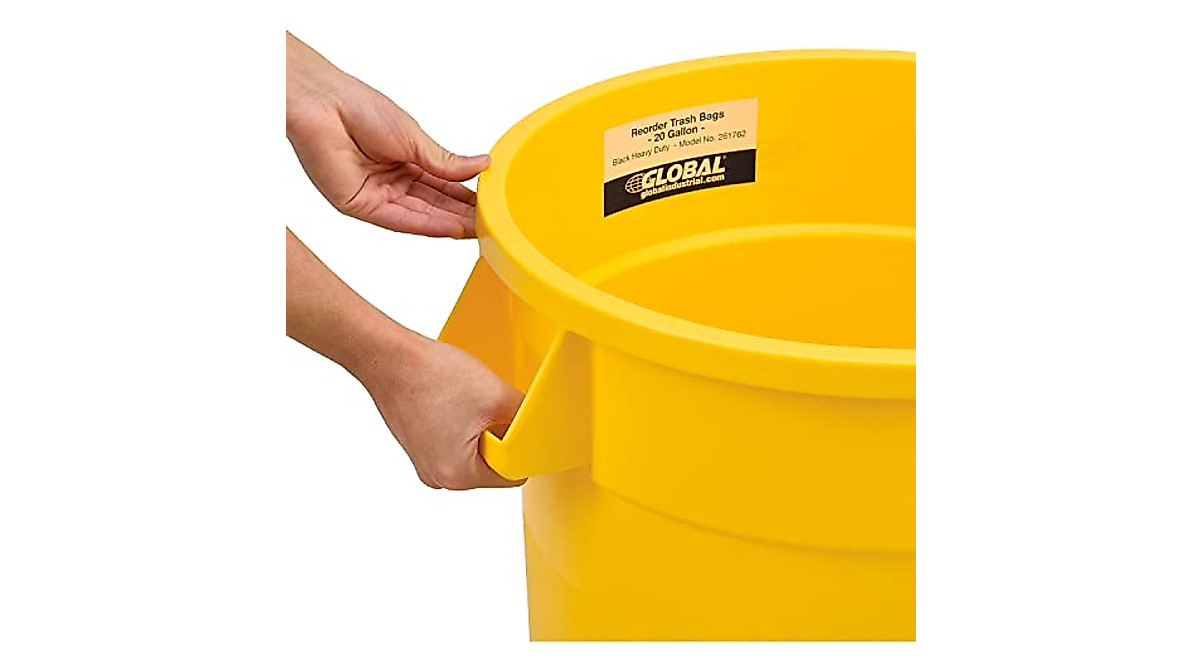 Durable 20 Gallon Yellow Trash Container by Global Industrial