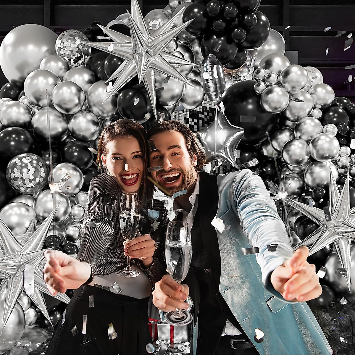 Black Balloon Garland Kit,106 pcs Black Balloons Different Sizes Pack 18/12/10/5inch Black Latex Party Balloons for Birthday,Graduation,Baby Shower,Wedding,Holiday Balloon Decoration