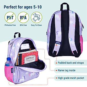 Wildkin 15-Inch Kids Backpack for Boys & Girls, Perfect for Early Elementary, Backpack for Kids Features Padded Back & Adjustable Strap, Ideal for School & Travel Backpacks (Unicorn)