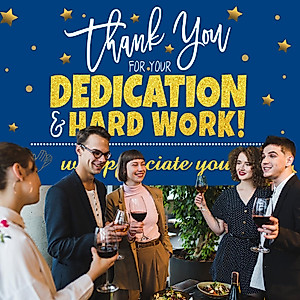 We Appreciate You Banner Decorations Thank You Banner Thank You for All You Do Backdrop for Teacher Employee Staff Doctors Nurse Poaster Boss Volunteer Appreciation Week Party Decor - Blue Gold