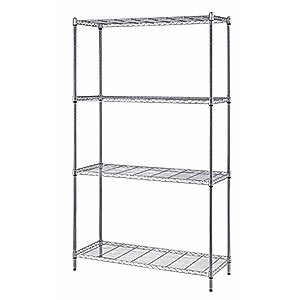 QUANTUM STORAGE SYSTEMS 4-Shelf Adjustable Wire Shelving Unit, 300 lb. Load Capacity per Shelf, 72 H x 30 W x 18 D, Chrome Finish