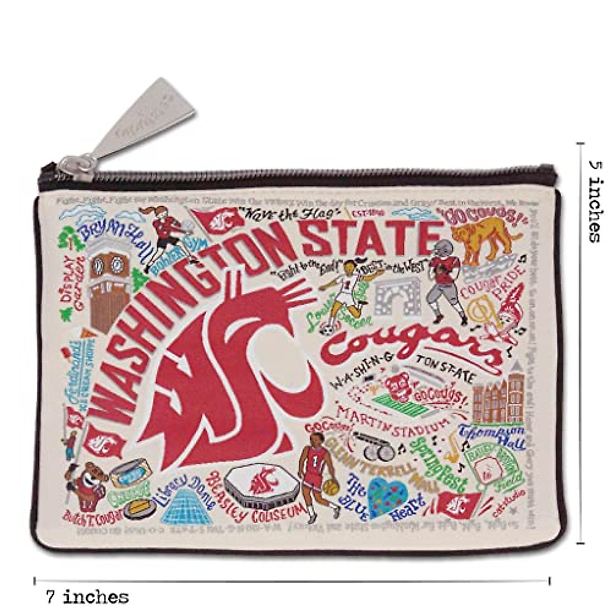 Catstudio Washington State University Zip Pouch | Use as Wallet, Clutch, Handbag or Makeup Bag