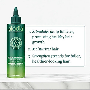 ALODIA Nourish & Grow Hair and Scalp Treatment - Avocado Oil & Rosemary Pre-Shampoo and Hot Oil for All Hair Types - 8 oz