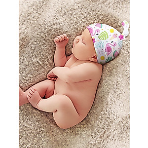 SATINIOR Sublimation Baby Hat White Blank Baby Beanie Knotted Hat Newborn Soft Infant Cap Cute Knot Hats for Baby Boys Girls (6 Pieces)