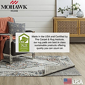 Mohawk Home 5' x 8' Non Slip Rug Pad Gripper 1/4 Thick Dual Surface Felt + Rubber Gripper - Safe for All Floors