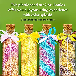 Srenta Plastic Sand Art Bottles with Cork Stoppers Arts and Crafts Mini Jars, 2 Oz and Pack Of 24
