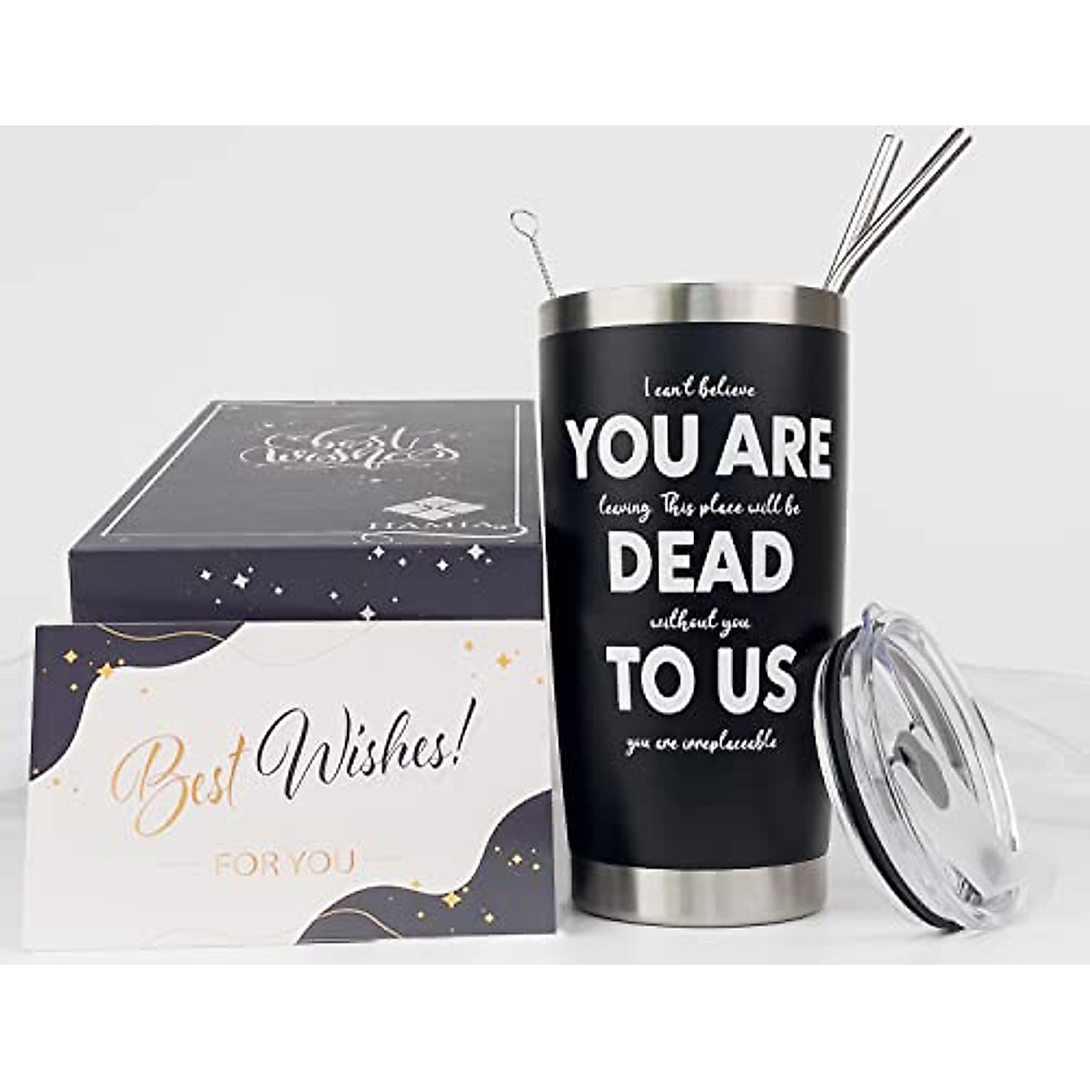 HAMIA Leaving Job Gifts For Coworkers - Farewell , Going Away Gift Coworker New Job, Goodbye, Good Luck Coworkers, Boss, Men, Women. Friends You Are Dead To Us Tumbler, #Tumbler Black