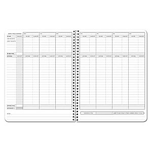 BookFactory Income and Expense Log Book/Tracker/Small Business Ledger Book/Accounting & Bookkeeping Ledger Log Book/LogBook 108 Pages - 8.5" x 11" Wire-O (LOG-108-7CW-PP-(IncomeExpense)-BX)