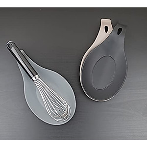 Modern Silicone Spoon Rests (Set of 3) | Kitchen Utensil Holders for Stove Top | Quality Food Grade BPA Free Material | Counter Spatula Holder | Stovetop Spoon Rest