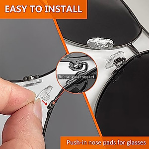 Push-in Eyeglass Nose Pads - PFDHQS 18 Pairs Glasses Nose Pads Replacement Kit - 6 Options Available for Replacing and Having Spare Nose Pads for Sunglasses
