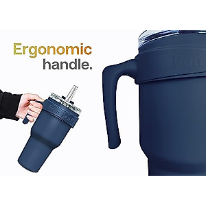 Four Leaf TrustyMate – 100% Leak Proof 40 Oz Tumbler with Handle and Built-In Straw Lid – Insulated Leak Proof Stainless Steel Tumbler