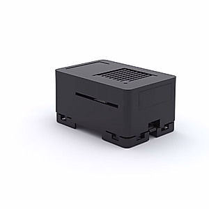 MaticBox Case for Raspberry Pi 3 / Pi 2 / Tinker Board – Low Profile, Stackable, Universally Mountable DIN Rail, Automation Friendly, Fan Support (Black)