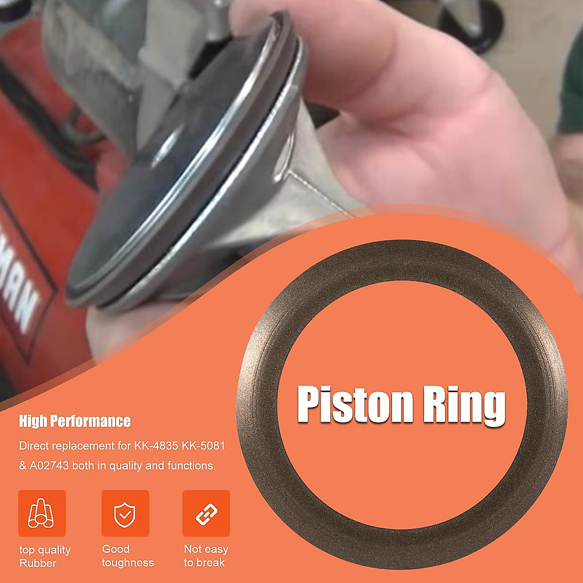 KK-4835 Compressor Piston Kit Connecting Rod Replacement Kit w/Piston Bearing for Sears Craftsman Porter Cable Dewalt Devildiss Oil Free Air Compressor Pump KK-4835 KK-5081 A02743