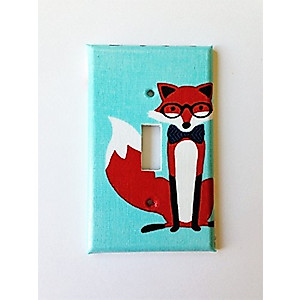 Fox and Glasses Light Switch Plate Cover Various Sizes Offered