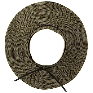 Jeanne Simmons UPF50+ Crownless 4 Inch Wide Brim Visor - Black Tweed OSFM