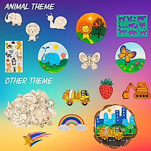 FTBox Wooden Crafts Gift for Kids, Wood Slices Arts & Crafts Christmas Gifts for Boys and Girls Ages 4-12, Craft Activities Diamond Crafts Art Toys for 6 7 8 9 10 11 12 Year Old