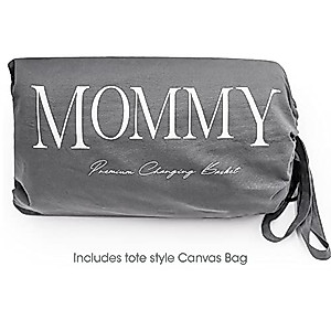 Baby Changing Basket with Contoured Foam Pad - Wipeable Waterproof Cover - Changing Pad Topper for Dresser/Table, Living Room, Portable, Moses Basket, Gray, J&JOO… (Gray)