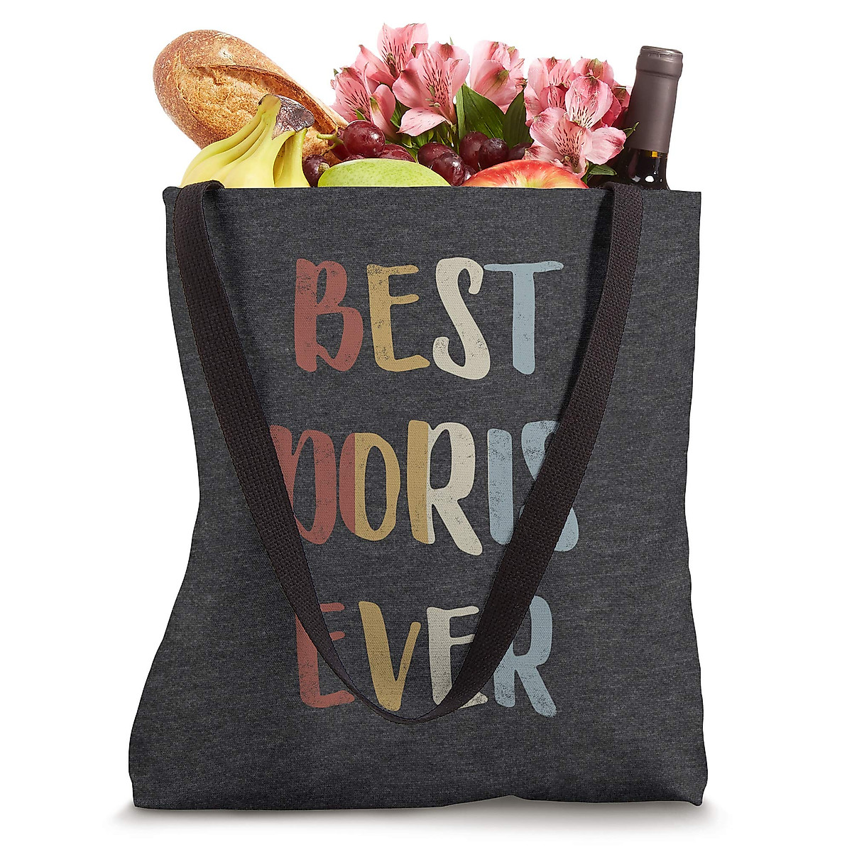 Best Doris Ever Retro Vintage Name Gift Dark Heather Gray Tote Bag
