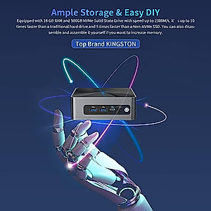 YLIMPC M3 i7 Mini PC, Intel i7 10810U 10th Gen 6-Core Processor up to 4.9GHz, 16GB RAM 500GB SSD Windows 11 Pro Small Desktop Computer with 2.5Gbps LAN/Bluetooth 5.0/WiFi/HDMI/DP/4K UHD Graphics