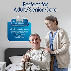 Inspire Adult Wet Wipes Adult Wash Cloths, Adult Wipes for Incontinence & Cleansing, 8"x12" 600 Count 12 packs of 50