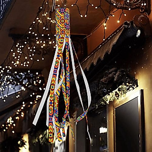 Mosaic-Ceramic Tile Pattern Halloween Windsocks Flag 59 Inch Flag Wind Socks Outdoor Hanging Decoration Halloween Decorations Halloween Decor Outdoor For Home Yard Patio Lawn Garden