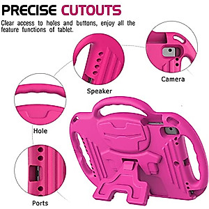 BMOUO Kids Case for iPad 6th/5th Generation (9.7 inch, 2018/2017), iPad Air 1 & iPad Air 2 Kids Case with Shoulder Strap for for iPad 9.7” (iPad 6th/5th Gen)/iPad Air 1st/2nd Generation, Rose