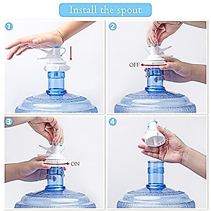 Water Jug Dispenser Holder 3-5 Gallon Water jug Stand and 2 Water Dispenser valves, Rust-Proof and Non-Slip jug Stand, Contains 2 Water Dispenser Stand and dust Valve