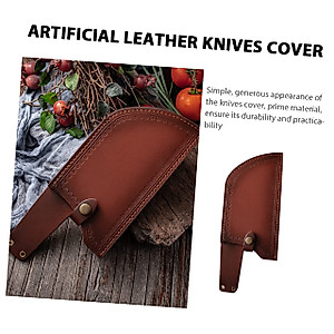 Wide Knives Protector Kitchen Leather Case Meat Cleaver Leather Blade Cover Kitchen Cleaver Sleeve Pocket Protector Holder Leather Storage Covers Home Supply
