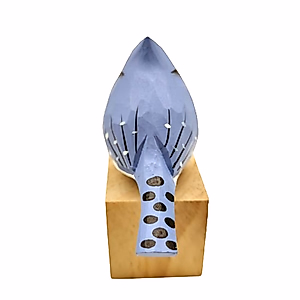 TALKLEK Hand Carved Wooden Bird Figurines, Creative Small Bird Statue for Home Decor, Bird Gifts for Bird Lovers (Blue Jay)