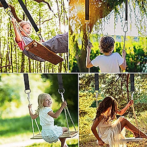 [New 2023] Tree Swing Hanging Straps Kit, 10FT Extra Long Heavy Duty Tree Swing Strap Holds 4000 LBS, Tree Swing Hammock with Safer Lock Snap Carabiner Hooks,Perfect for Swings or Hammock