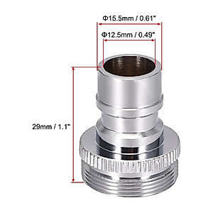 Silver Faucet Adapter,Faucet Adapter for Portable Washer,Dishwasher Snap Adapter Connection,5/16-27 Male or 55/64-27 Female,Brass Chrome，Faucet Parts，Faucet Aerators