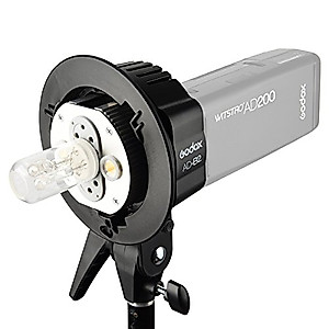 Godox AD-B2 Dual Power Twin Head Bowens Mount to Install 2 Godox AD200 or AD200 Pro Pocket Flash or Flashpoint eVOLV 200 TTL Modular Strobe Light Together to Achieve 400W Power Output