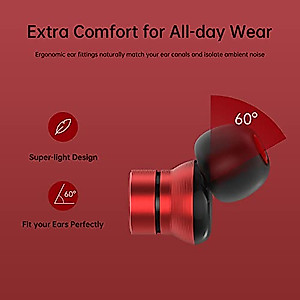 FAPO Lightning Earbuds for iPhone, MFi Certified Wired Earbuds in-Ear Noise Isolation Headphones with Microphone, Headphones for iPhone 13/12/11 Series X/XS/Max/XR iPhone 8/8P/7P(Red)