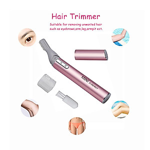 Tongtletech Mini Rotatable Lady Shaver Electric Bikini Facial Precision Trimmer Eyebrow Shaper Razor Kit Underarm Leg Body Hair Remover(Battery Operated) …