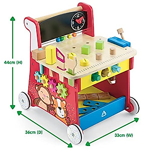Early Learning Centre Wooden Activity Workbench, Imaginative Play, Hand Eye Coordination, Physical Development, Kids Toys for Ages 12 Month, Amazon Exclusive