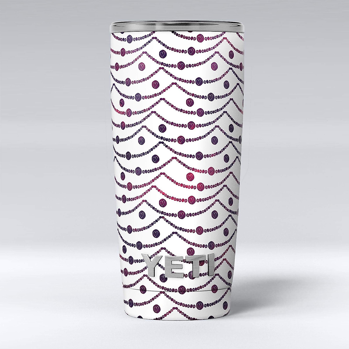 Design Skinz Polka Dot Powerlines with Mini Hearts - Skin Decal Vinyl Wrap Kit Compatible with The Yeti Rambler Cooler Tumbler Cups