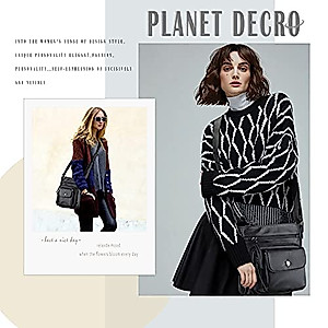 PLANET DECOR Women Large Crossbody Purse Capacity PU Shoulder Bag with Mulit-Pockets Zipper Backpack for Women (2101-black)
