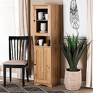 Baxton Studio Lauren Kitchen Storages, Oak Brown/Black