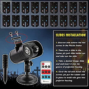 Projector Lights Decoration with Colorful Chaging Ocean Wave Outdoor for Xmas/Halloween/Party/House - 16 Pattern