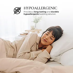 Sleep & Beyond 100% Organic Sateen Duvet Cover Set - Luxurious Bedding for Restorative Sleep - Soft - Breathable - Durable and Reusable - King 104x92 inch Classic Ivory