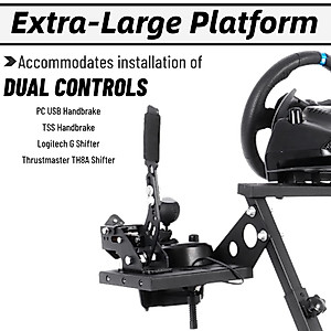 Minneer Youth X PRO Racing Wheel Stand Height Adjustable with Shifter Upgrade fit for Logitech G25,G27,G29,G920,G923Thrustmaster TMX, Gaming Steering Simulator Cockpit Wheel and Pedals Not Included