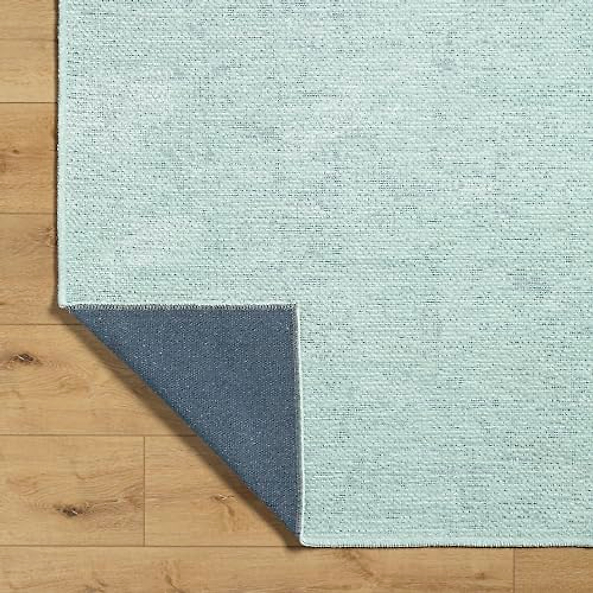 Mark&Day Washable Rugs, 7x9 Tobey Solid and Border Seafoam Area Rug, Green Carpet for Living Room, Bedroom or Kitchen (6'7" x 9', Machine Washable)