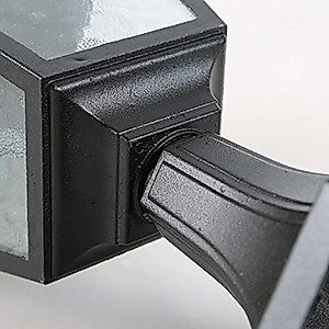 MODEBHD Continental Aluminum Glass Lantern LED Outdoor Table Lamps Column Light IP54 Waterproof Bollard Lamp Villa Patio Park Garden Lawn Light E27 Decoration Illumination Street Post Light