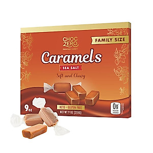 ChocZero Sugar Free Caramels - Keto Caramel Candy - All Natural, Classic Candies - Low Carb Snack (9 ounce Box)