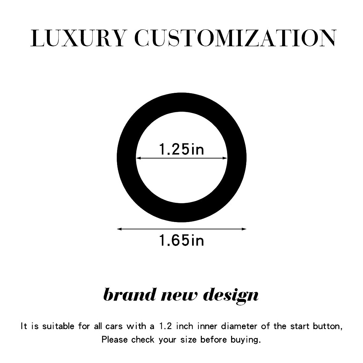 Murimt 2 Pack Crystal Rhinestone Bling Car Push Start Button Accessories,Girly Car Accessories for Women，Push to Start Button Cover/Sticker, Key Ignition & Knob Ring (Black)