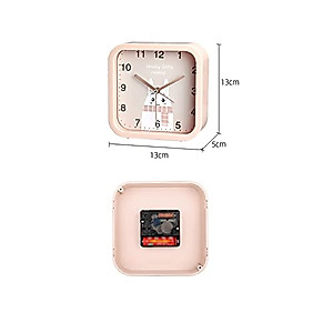 HEGZA Analog Alarm Clock Digital Alarm Clock, Loud Alarm Clock, Portable Compact Square Table Silent Alarm Clock for Kids and Adults Kids Alarm Clocks (Color : 1)
