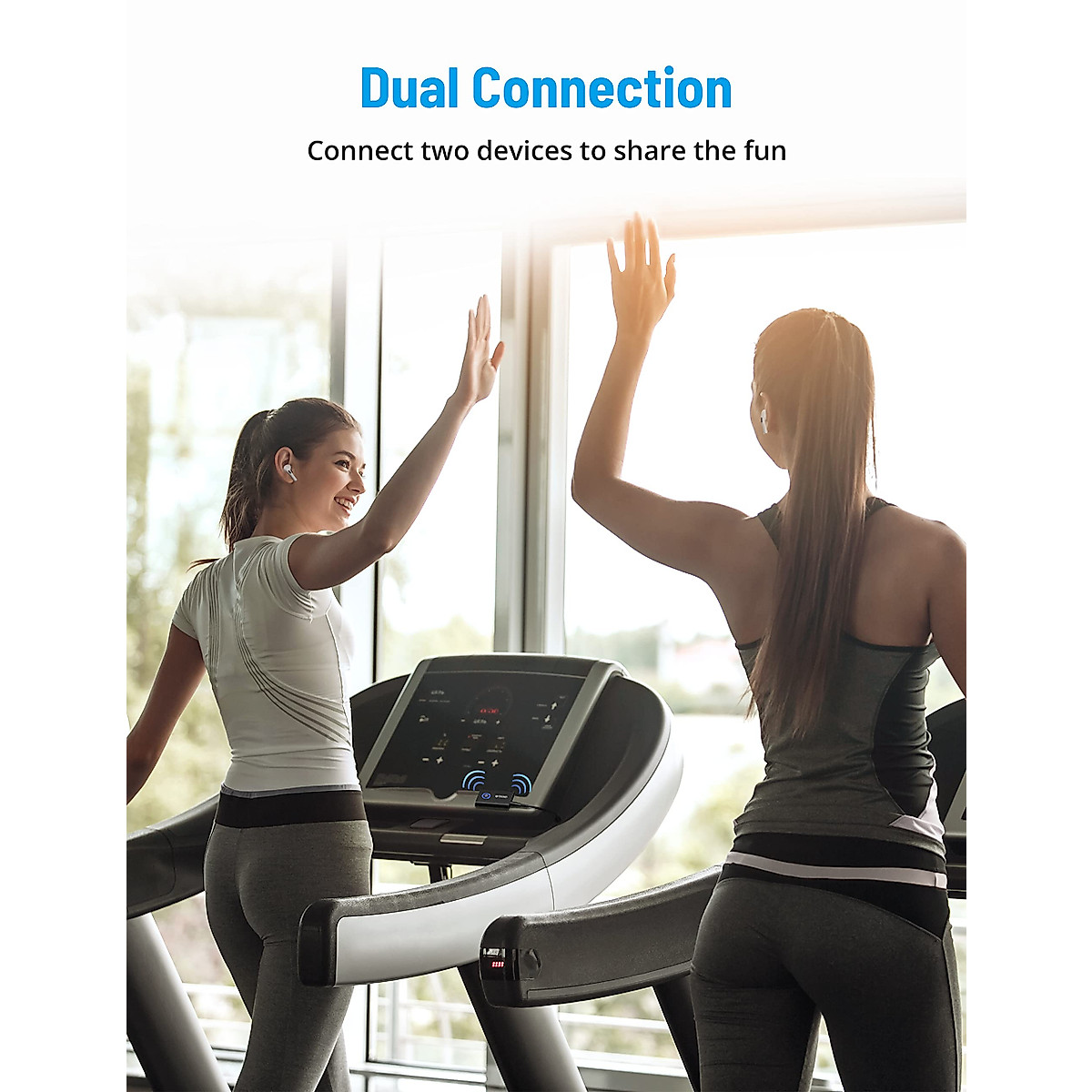 TROND 5 Widely Spaced Outlets with 3 USB Ports(1 USB C)+TROND Bluetooth 5.2 Transmitter Receiver, 2-in-1 Bluetooth Adapter for TV to Airpods or Wireless Headphones, Low Latency