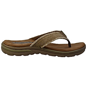 Skechers Men's Bosnia Flip-Flop Sandal, Tan, 11 M US